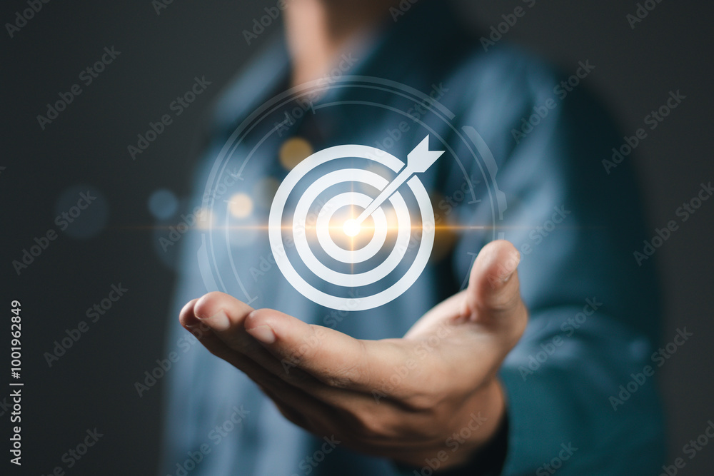 Business achievement objective target concept, strategic planning for ...