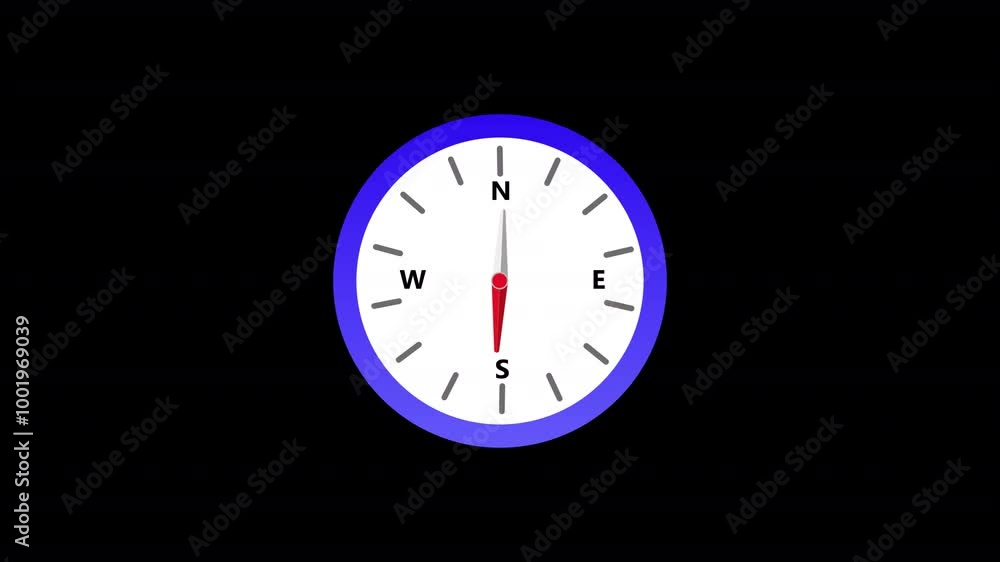 compass rotation on black background, Nautical compass animation ...