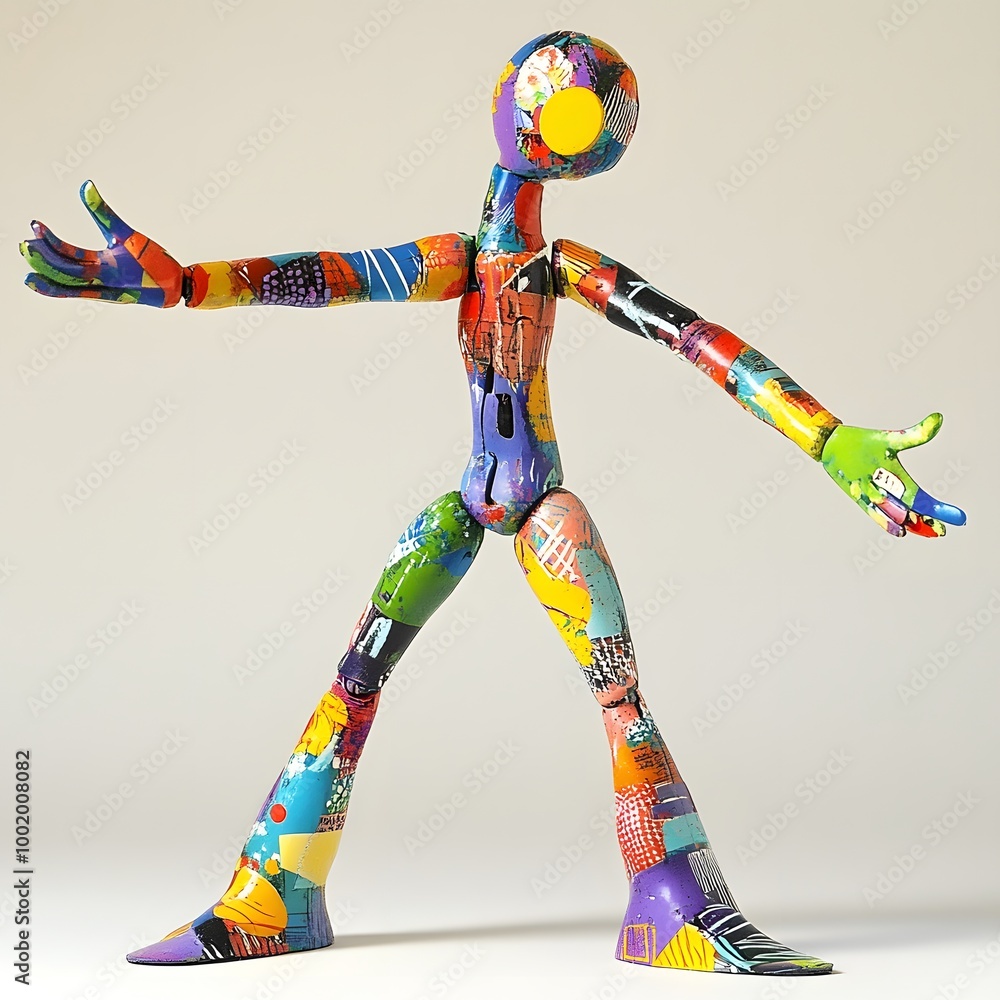 3. Art toy figure with quirky design bright colors and multiple ...