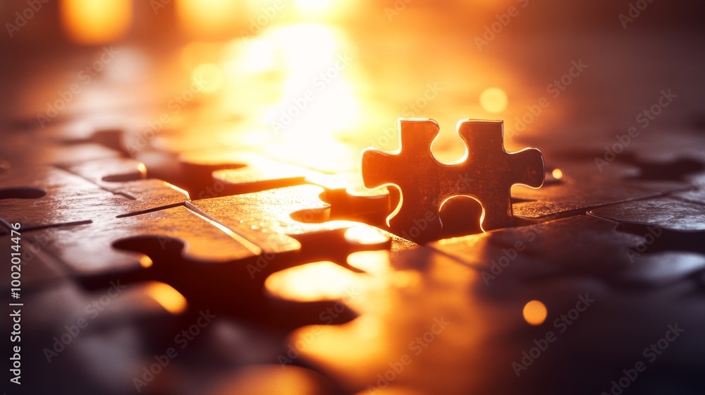 Unity in Progress - Puzzle Pieces Merging Together in 3D Partnership ...