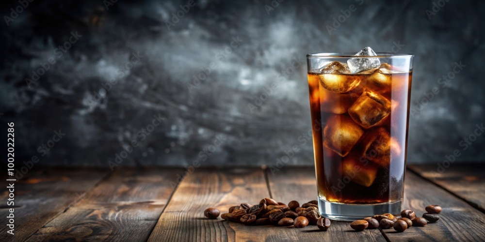 Cold brew black iced coffee in a glass, cold brew, black coffee, iced ...
