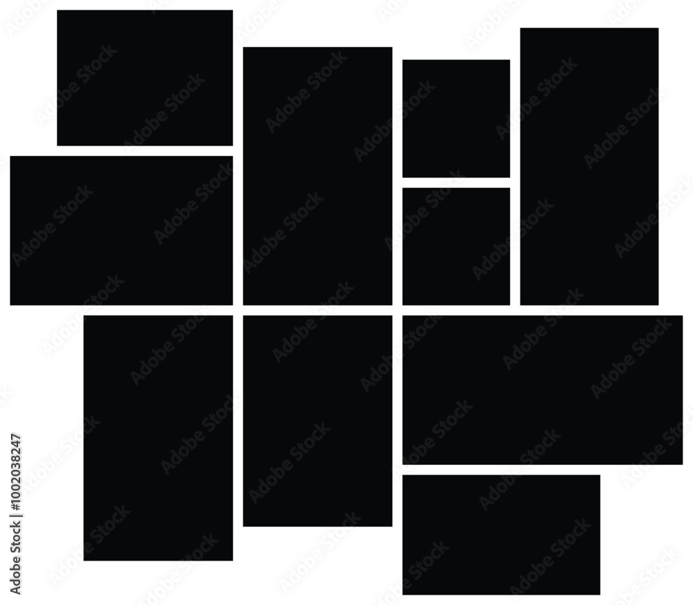 10 Vector photo collage. grid collage template for picture album ...