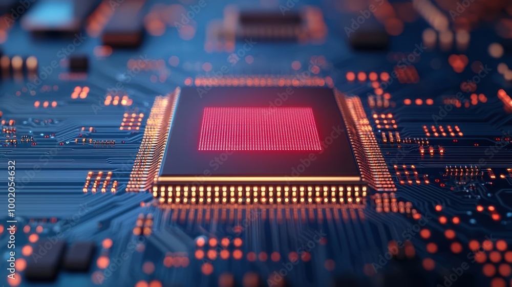 Robotic Arms Assembling Circuit Boards On A Streamlined Production Line Digital Interface