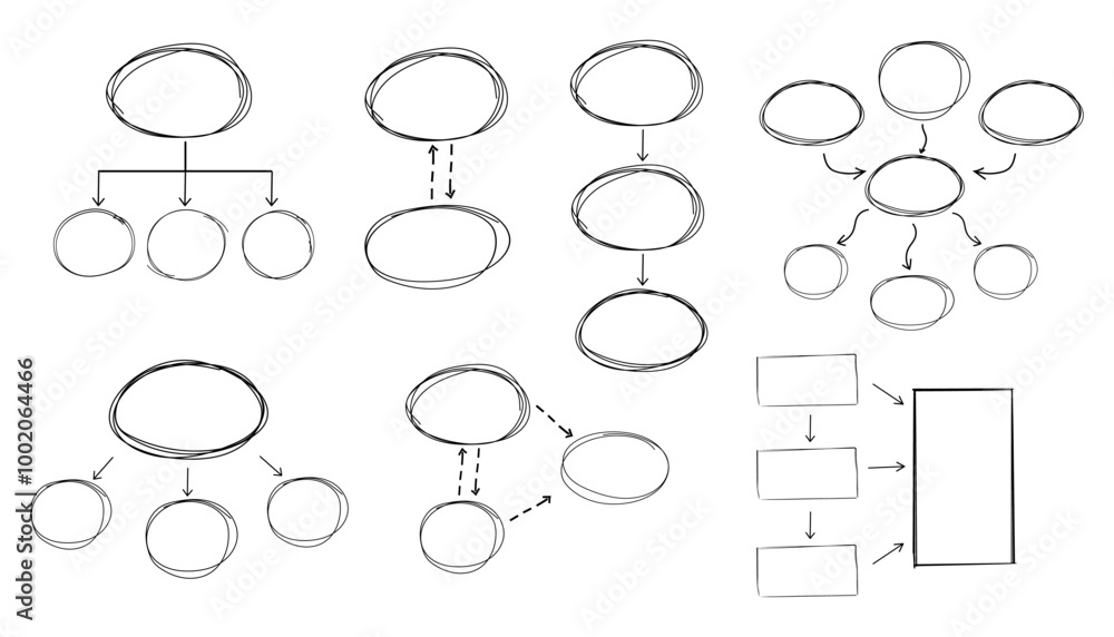 Mind map infographic diagram doodle line free hand drawing. Idea scheme ...