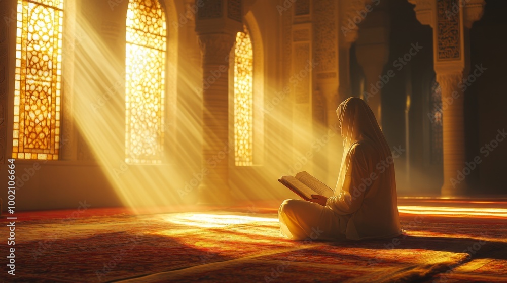 The sight of a Muslim woman reading the Quran in a mosque embodies the ...
