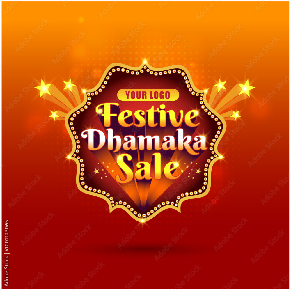 Sale Label Logo Unit. Festival Dhamaka Offers Advertisement Template ...