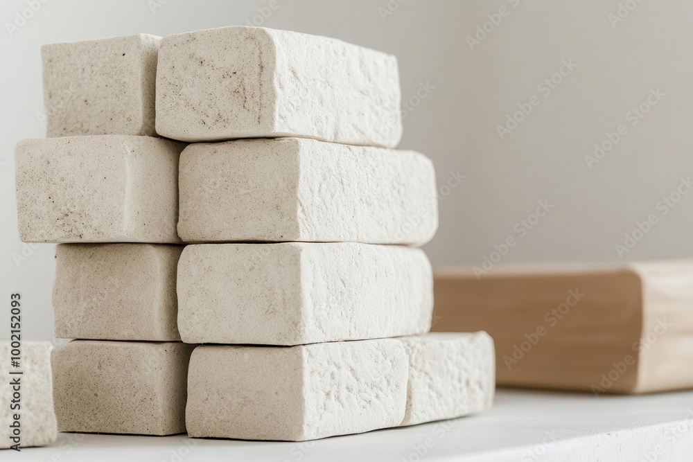 Photorealistic hempcrete blocks, eco-friendly material with natural ...