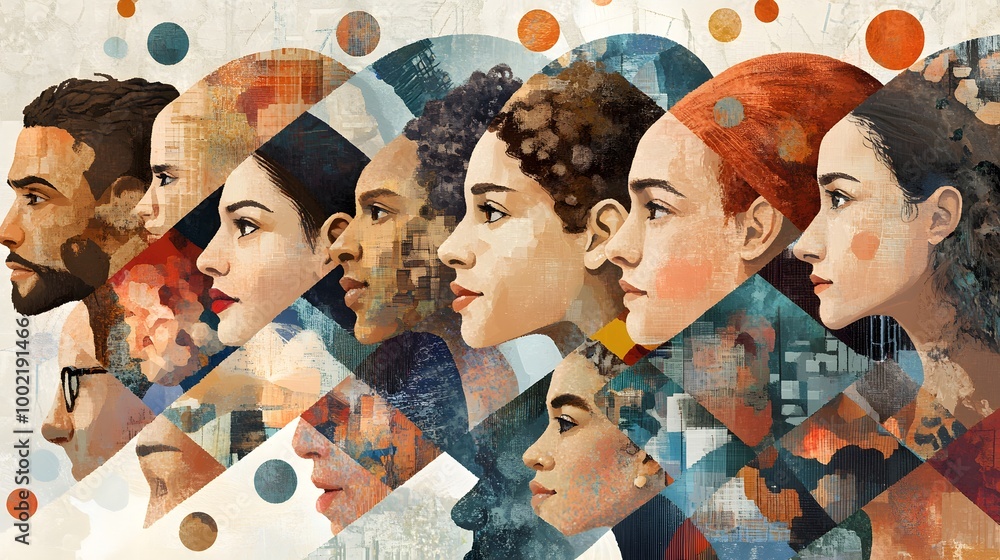 Unity in Diversity: A vibrant tapestry of diverse faces, each a unique ...