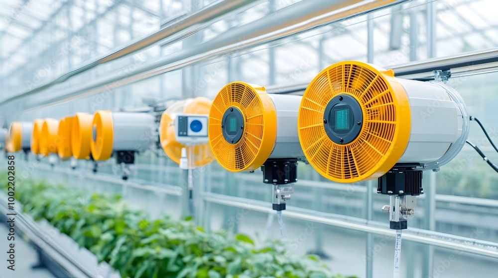 image of an advanced automated greenhouse climate control system ...