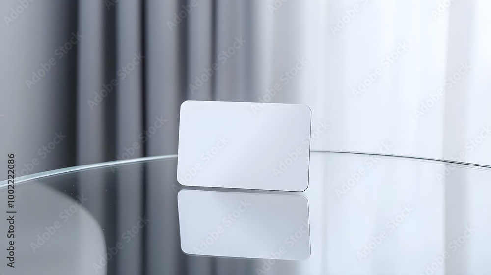 Modern hotel room key card on a sleek glass table, minimalist design in ...