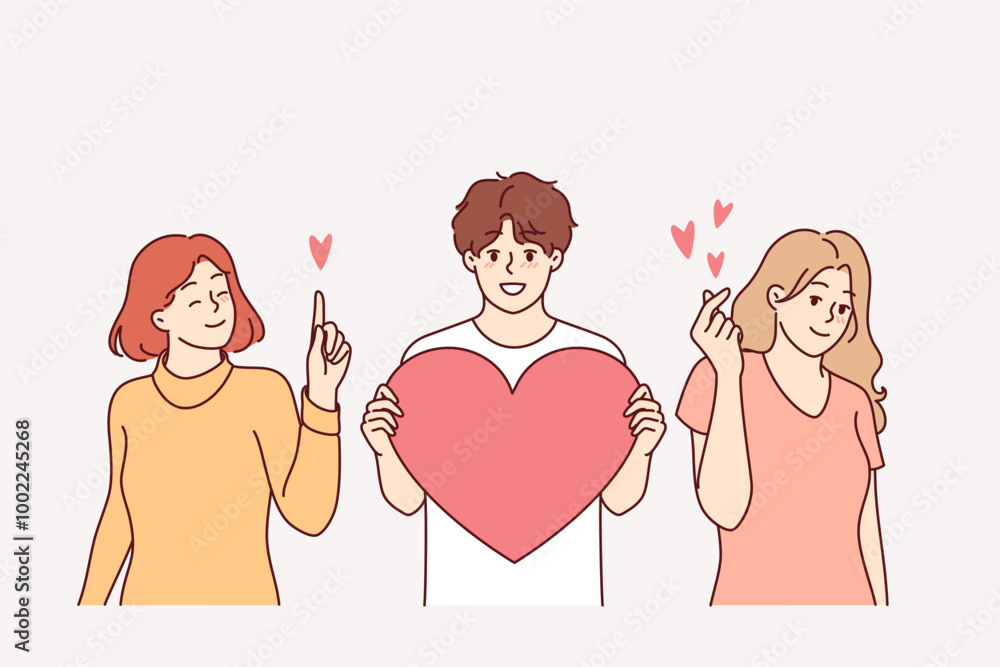 Love triangle between man with big heart and two girlfriends vying for ...