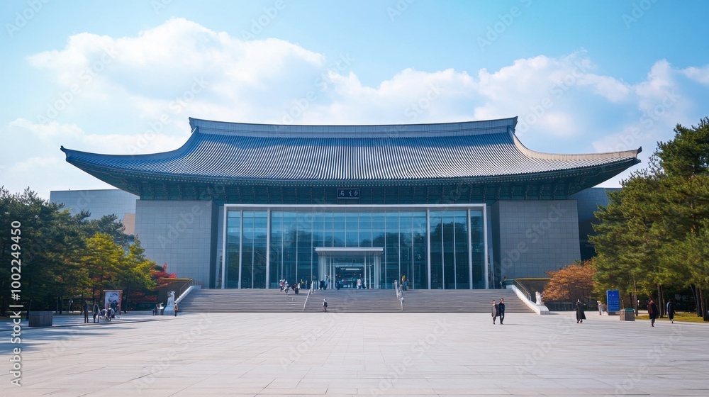 The impressive architecture of the National Museum of Korea, showcasing ...