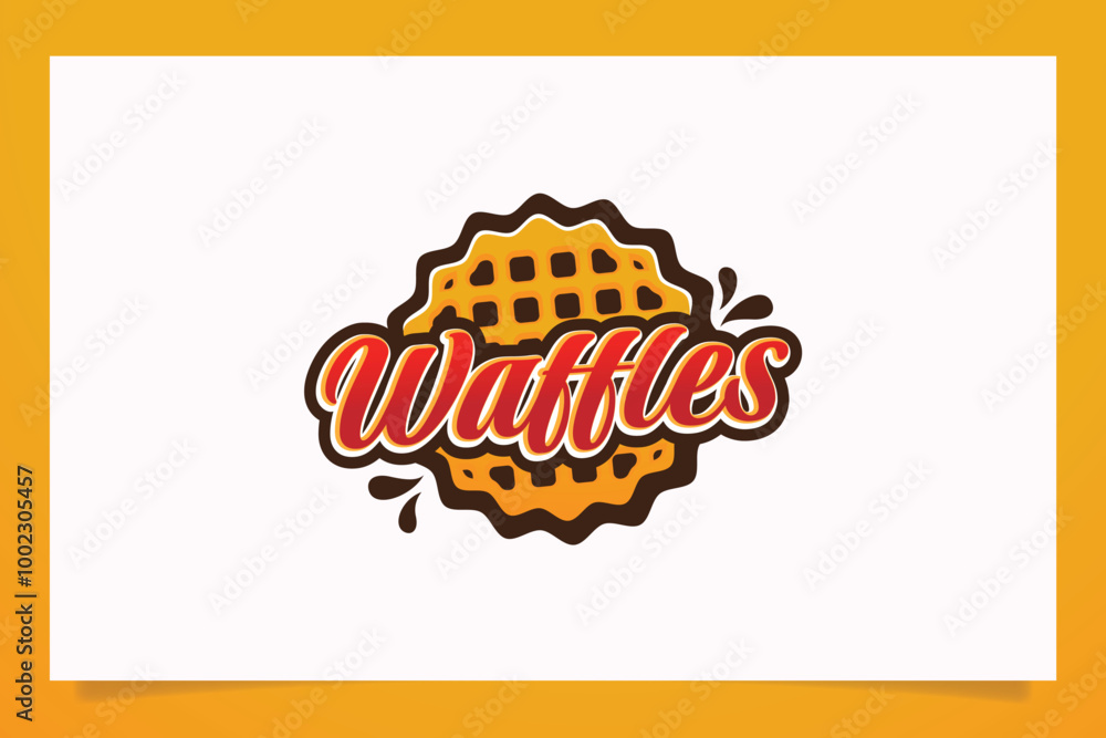 waffles logo with a combination of a waffle and lettering . It is good for cafe, restaurant ...