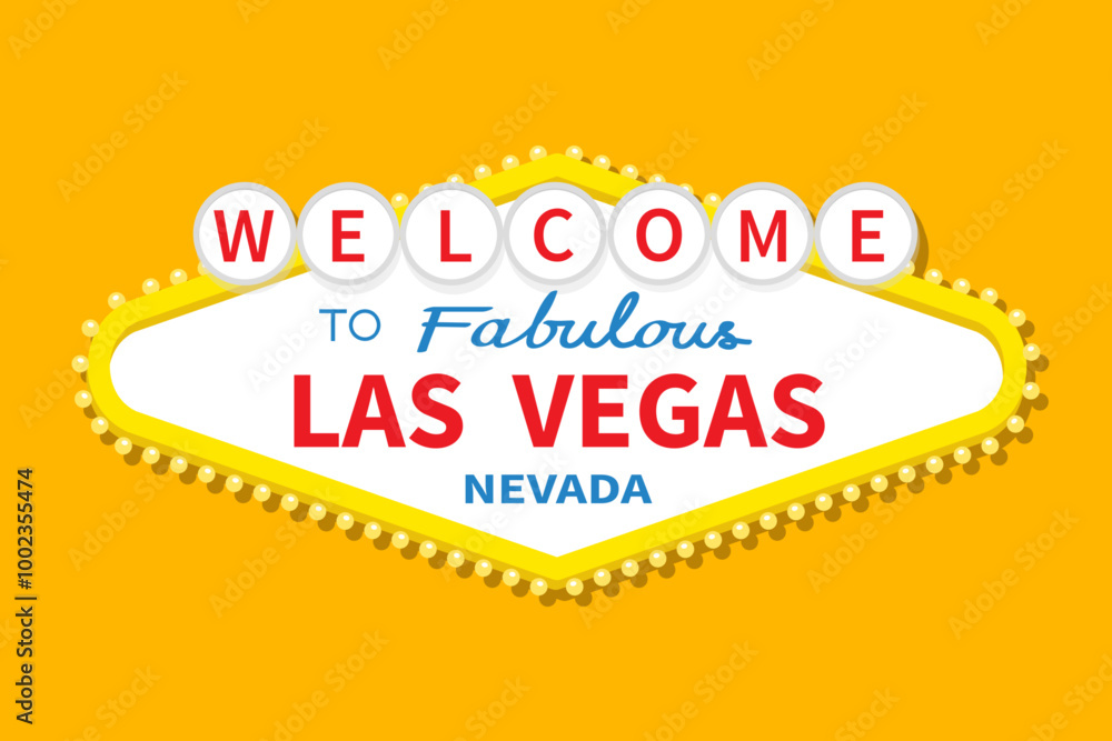 Welcome to fabulous Las Vegas sign icon. Nevada sight showplace ...