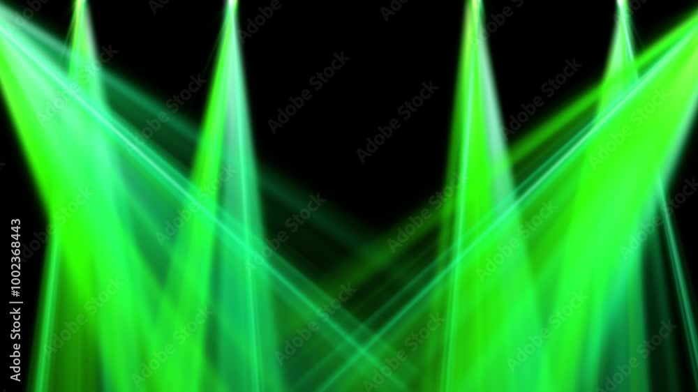 5 green stage spotlight overlays on transparent backgrounds in seamless ...