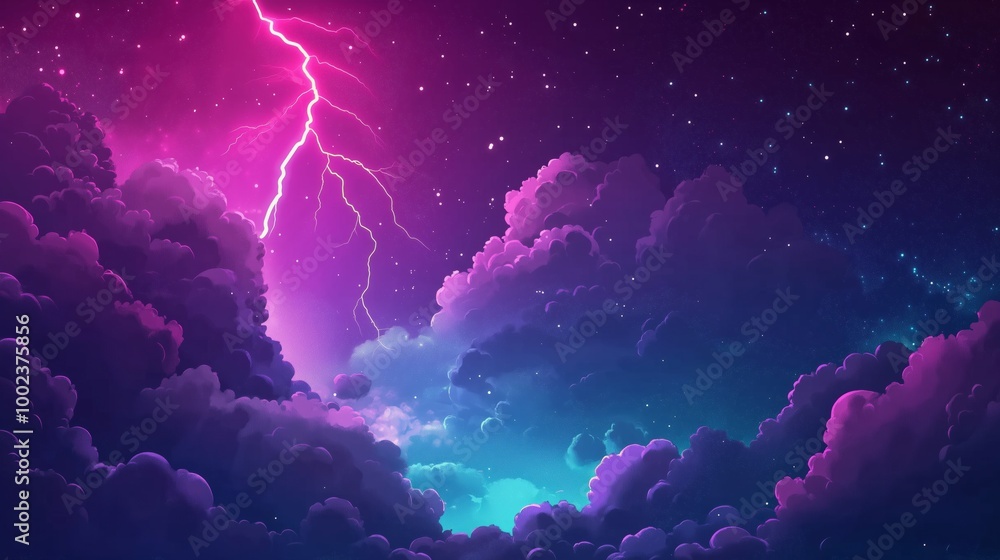 illustration of spread launch events lightning for ecommerce signs ...