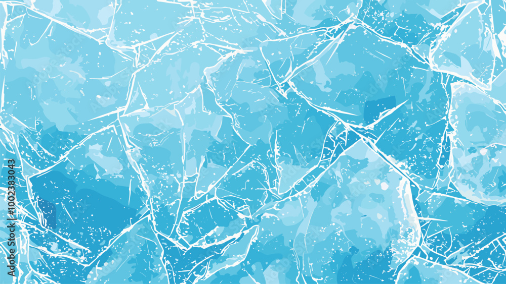 Freezy ice surface horizontal background. Natural ice with cracks and ...