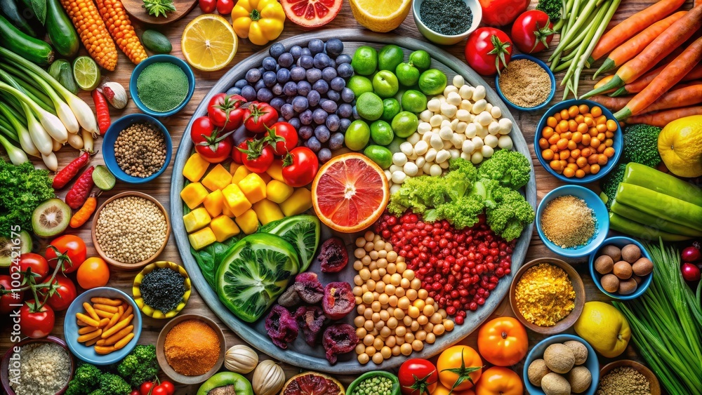 Vibrant food charts showcasing nutritional data and dietary guidelines ...