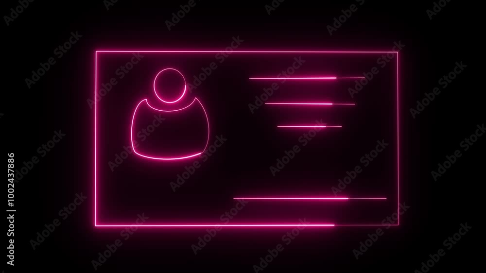 ID Card icon. Identification cards neon icon. Driver's license ...