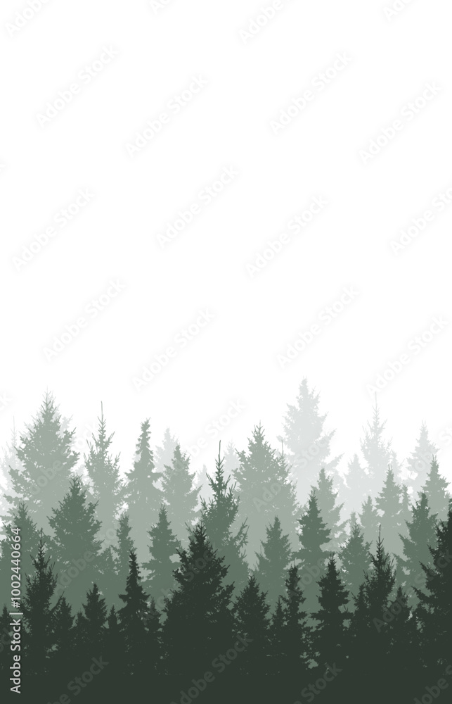 Forest vertical background, beautiful landscape wallpaper. Silhouettes ...