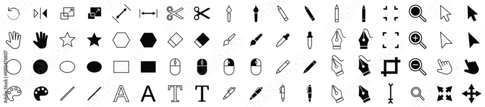 pointer tools cursor for graphic design software computer drawing mouse ...