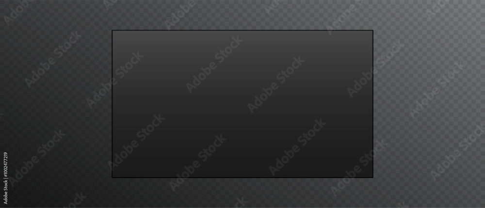 Realistic TV screen. Modern LED LCD panel. Large monitor display. Blank ...