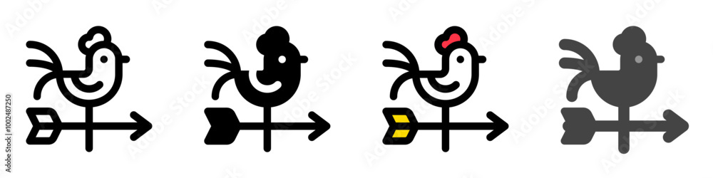 Editable weather vane vector icon. Farm, building, structure. Part of a ...