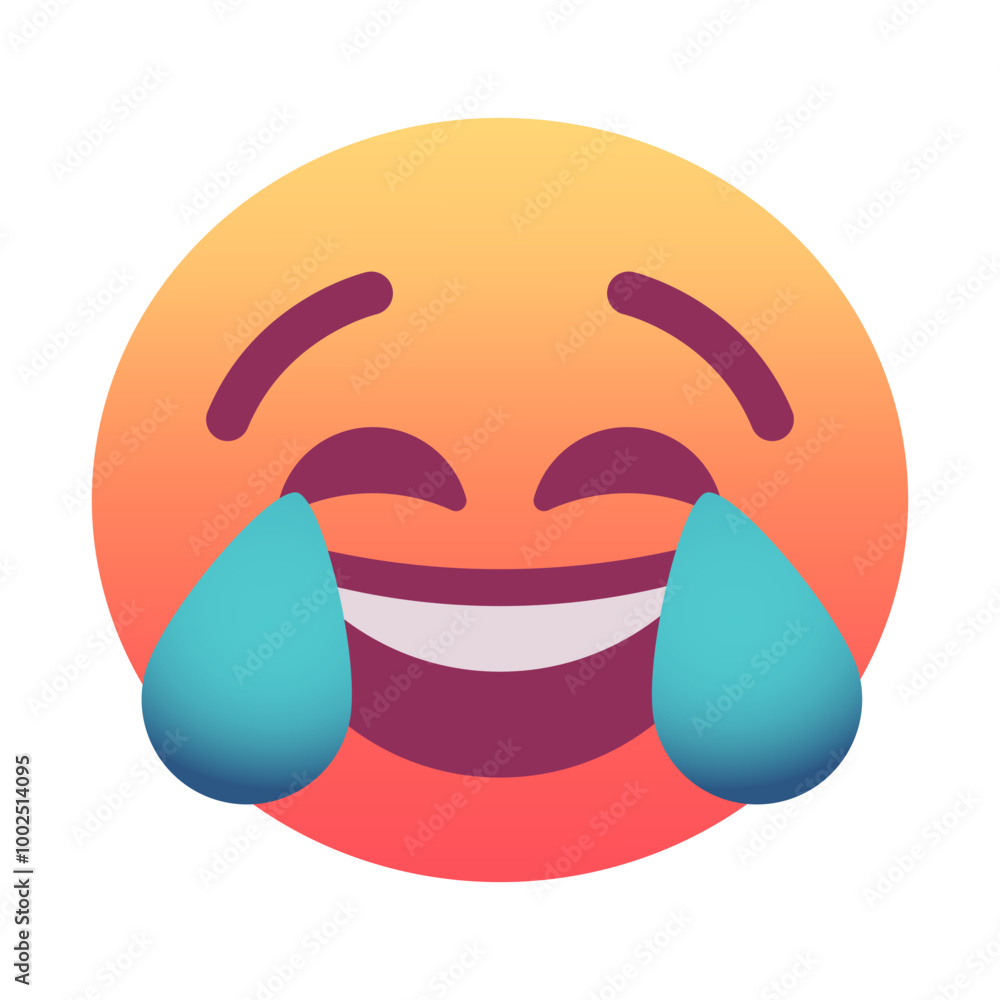 Face with tears of joy emoji icon. Trendy colors, popular element for ...