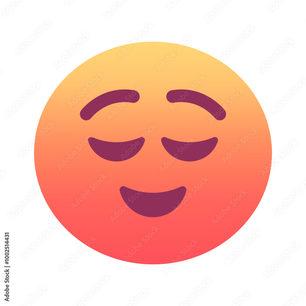 Relieved face emoji icon. Trendy colors, popular element for social ...