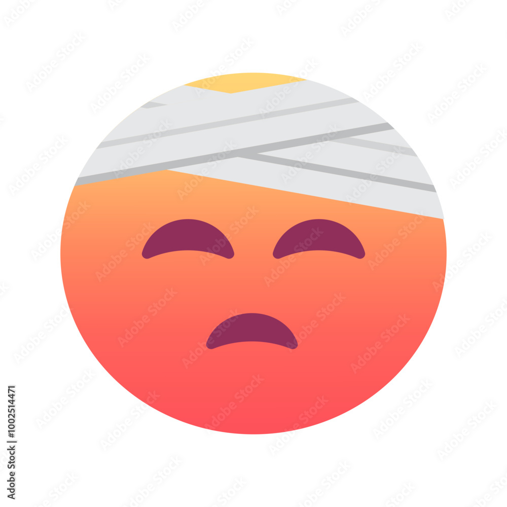 Face with head-bandage emoji icon. Trendy colors, popular element for ...
