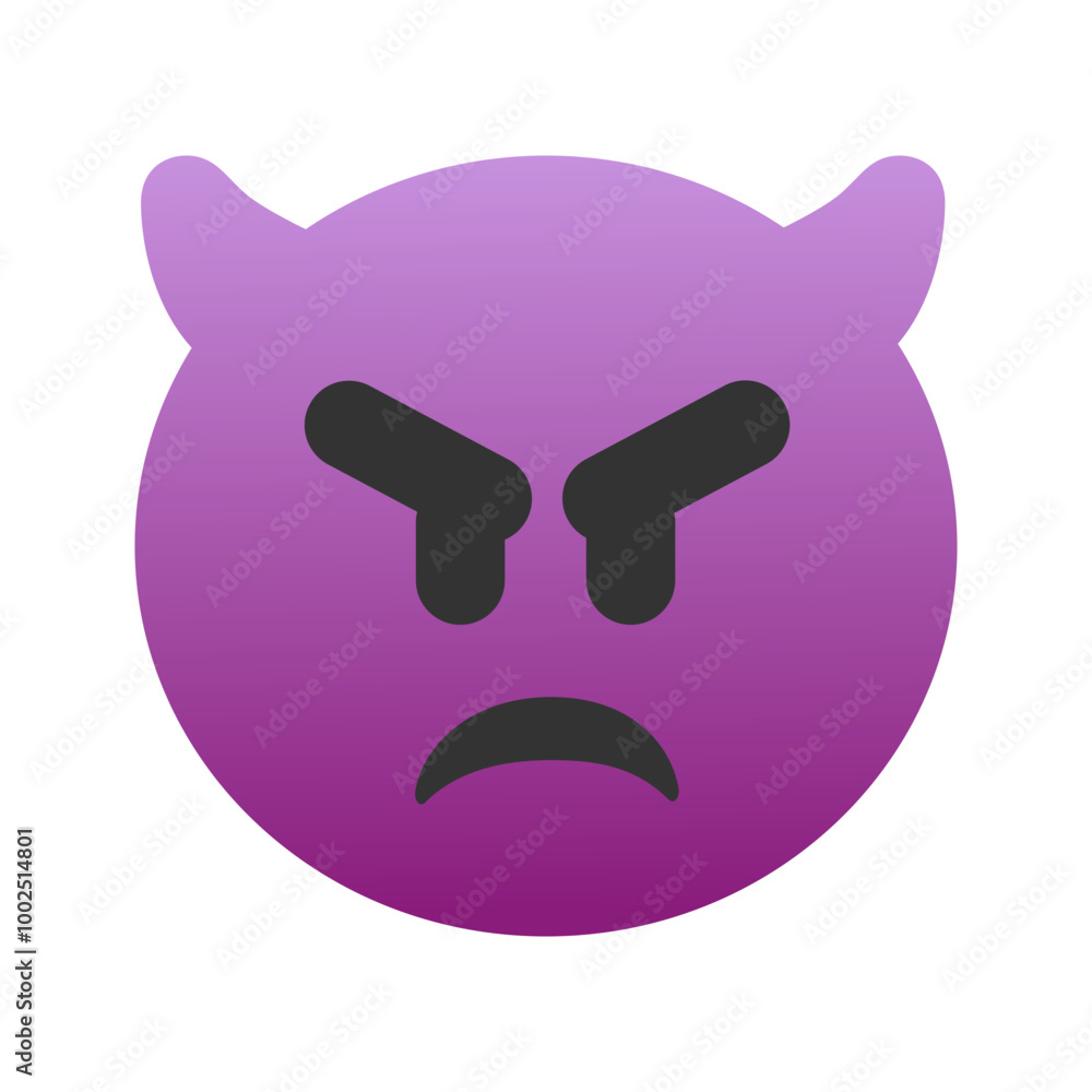 Angry face with horns emoji icon. Trendy colors, popular element ...