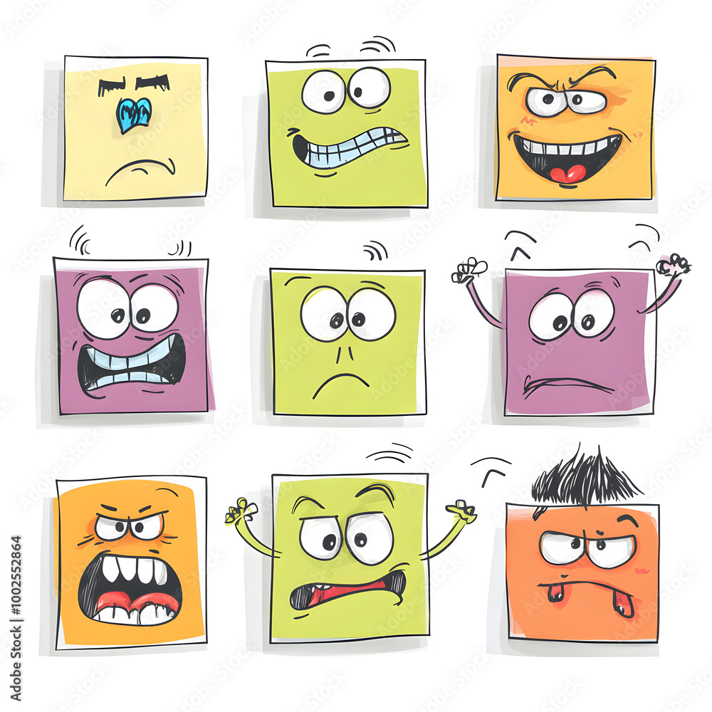 stationery in doodle 2D illustrator style, with cartoonish/symbolic ...