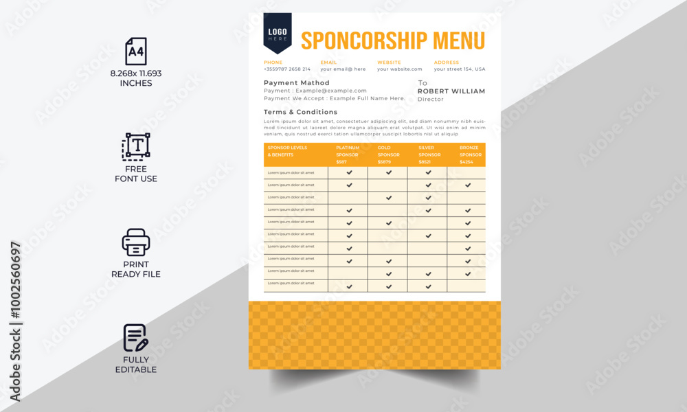 Technical Data Sheet layout template. Product Catalogue & modern Event ...
