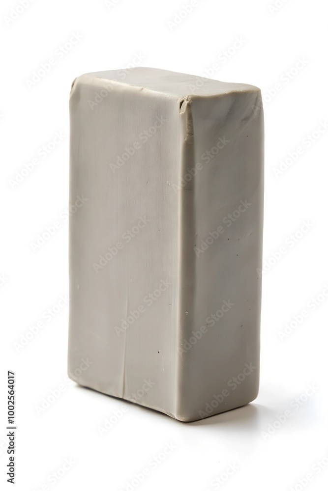 Grey modelling clay block isolated on white background Stock Photo ...