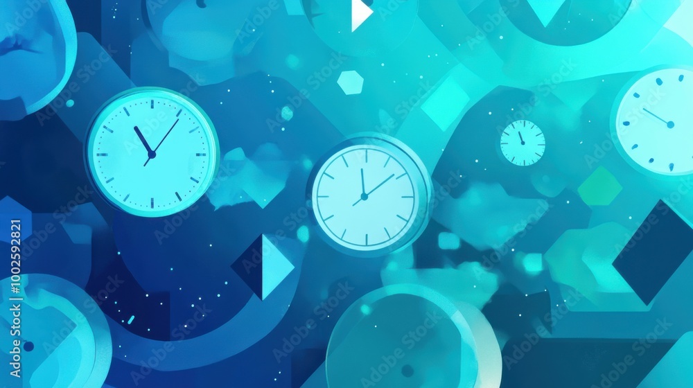 The concept of time zones in soft blue and green gradients Stock ...