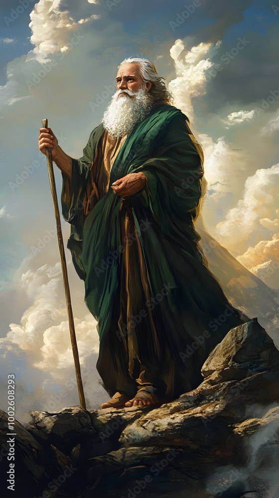Biblical illustration of Moses, religious history background, Moses ...