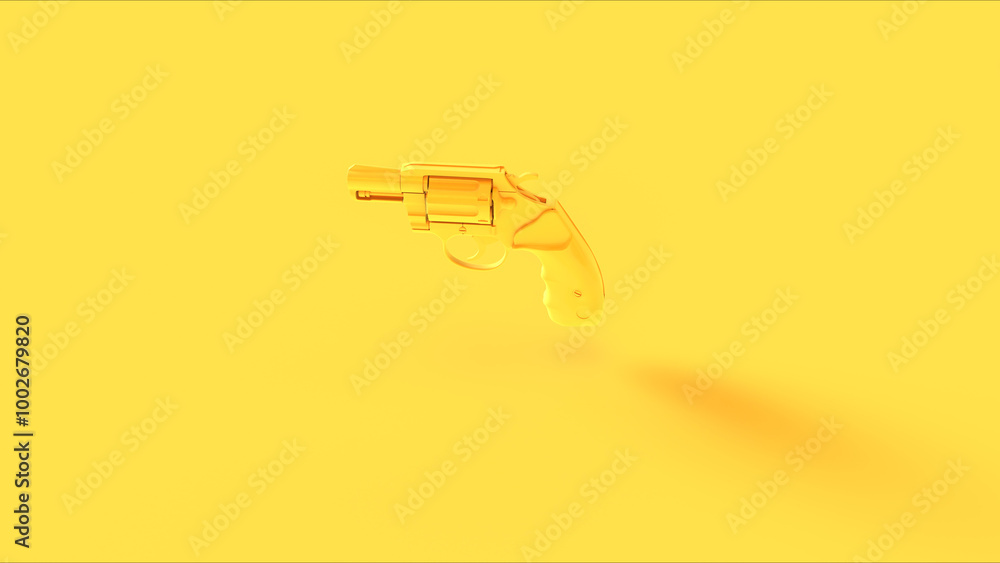 Yellow gun pistol snub nosed weapon handgun revolver firearm barrel ...