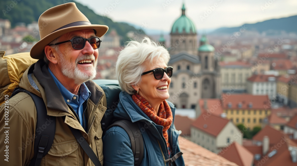Senior Travelers Exploring Europe: Scenic Photography of Elderly ...
