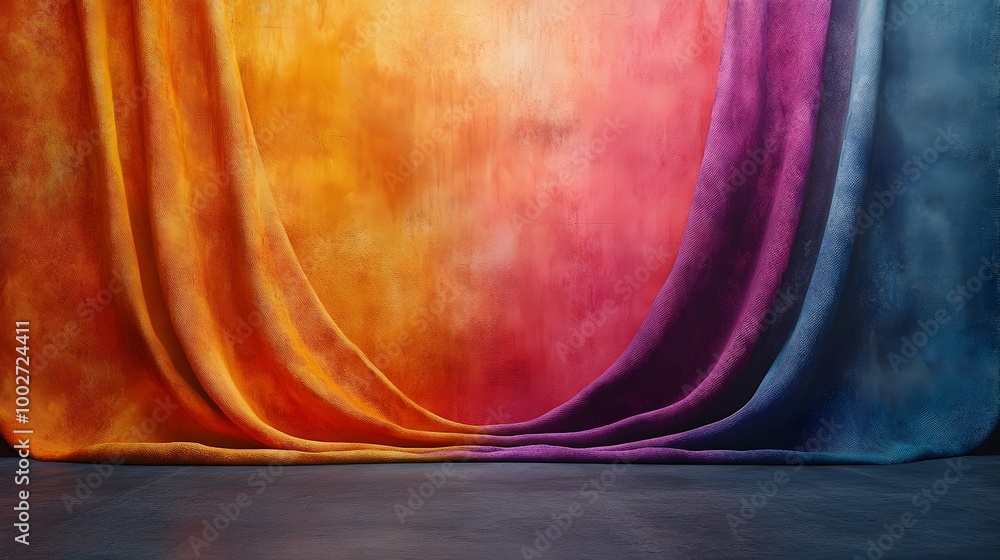 Vibrant and bold abstract fabric backdrop with striking colors and ...
