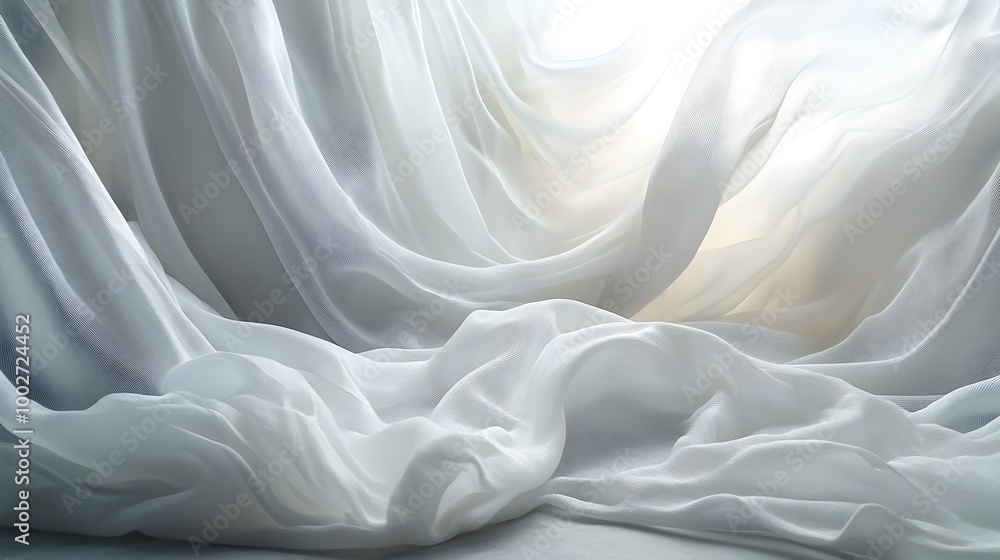 Ethereal and Sophisticated Abstract Fabric Backdrop with Flowing ...