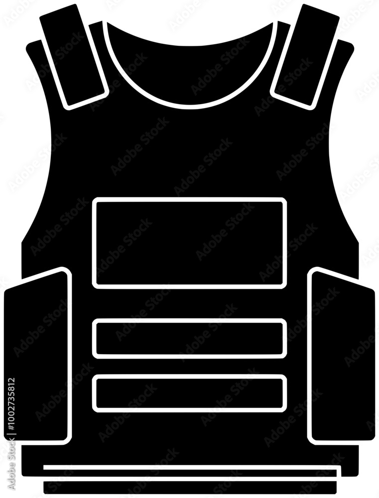 vest illustration armor silhouette proof logo body icon bullet outline ...