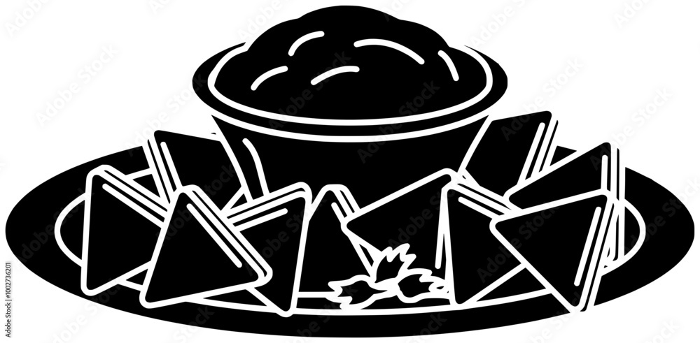 tortilla illustration snack silhouette tasty logo nachos icon chips ...