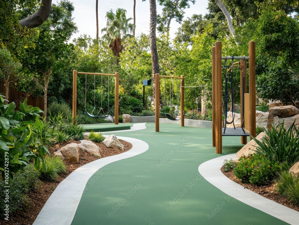 Nature-inspired playground with smart climbing walls, solar-powered ...