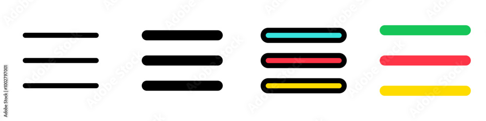 Vector burger menu icon. Black, white background. Perfect for app and ...