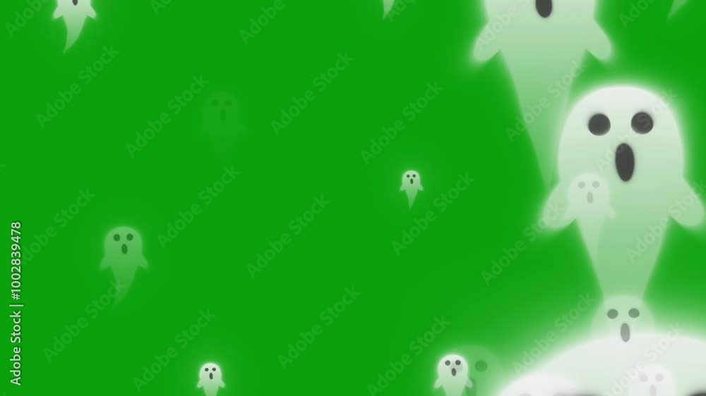 Sprit ghost symbol green screen. Halloween animation footage, spooky ...