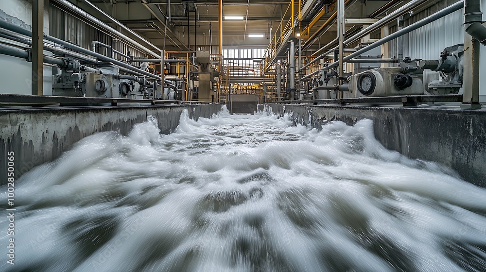 An image capturing the activated sludge process with aeration tanks ...