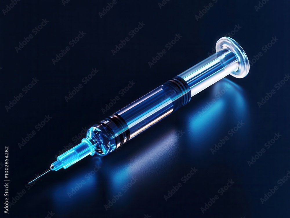 Precision 3D CAD model of a medical syringe with safety features, 3D ...