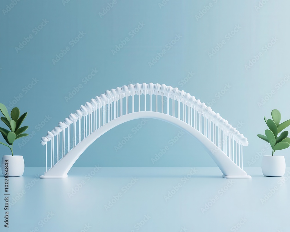3D-printed model of a suspension bridge showing load distribution, 3D ...