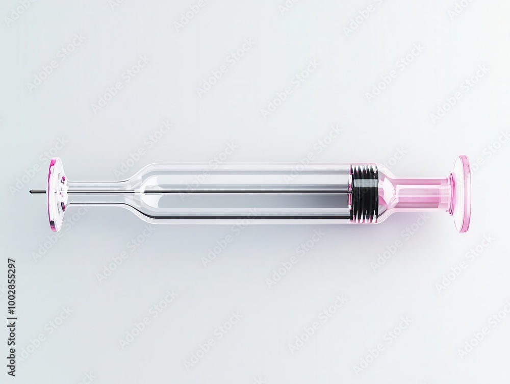Precision 3D CAD model of a medical syringe with safety features, 3D ...