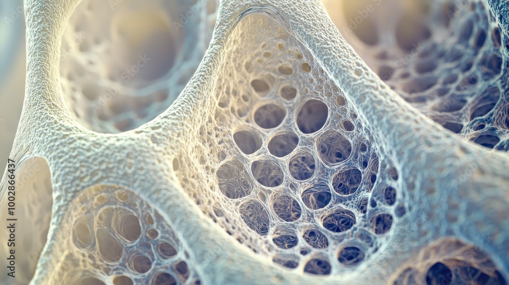 Extreme close-up of a biological sample magnified under the microscope ...